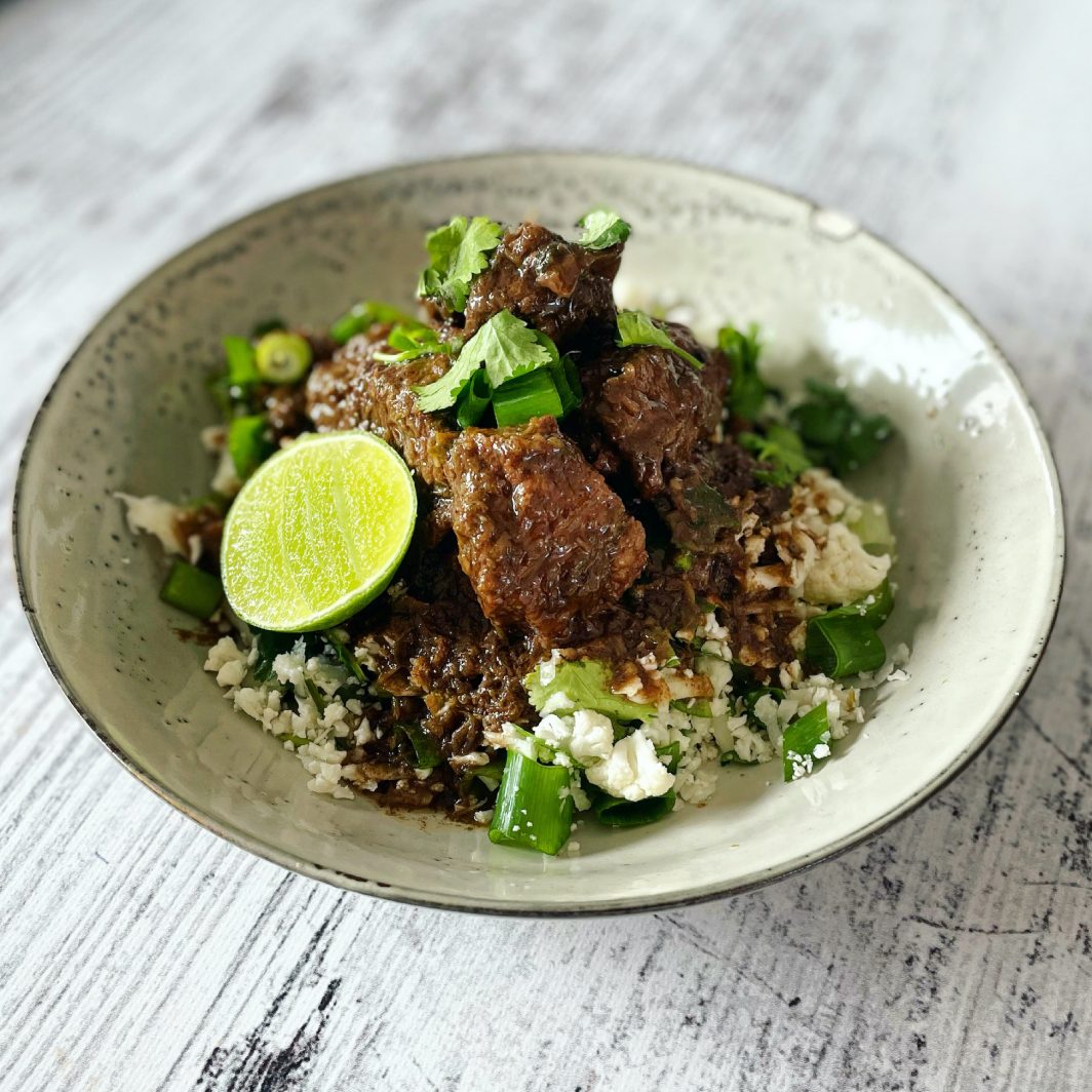 Chinese Braised Beef with cauliflower rice - Penny Benjamin